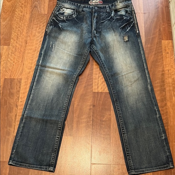 Jeans | Mens Straight Distressed Monarchy Collection Jeans 36 X 33 ...